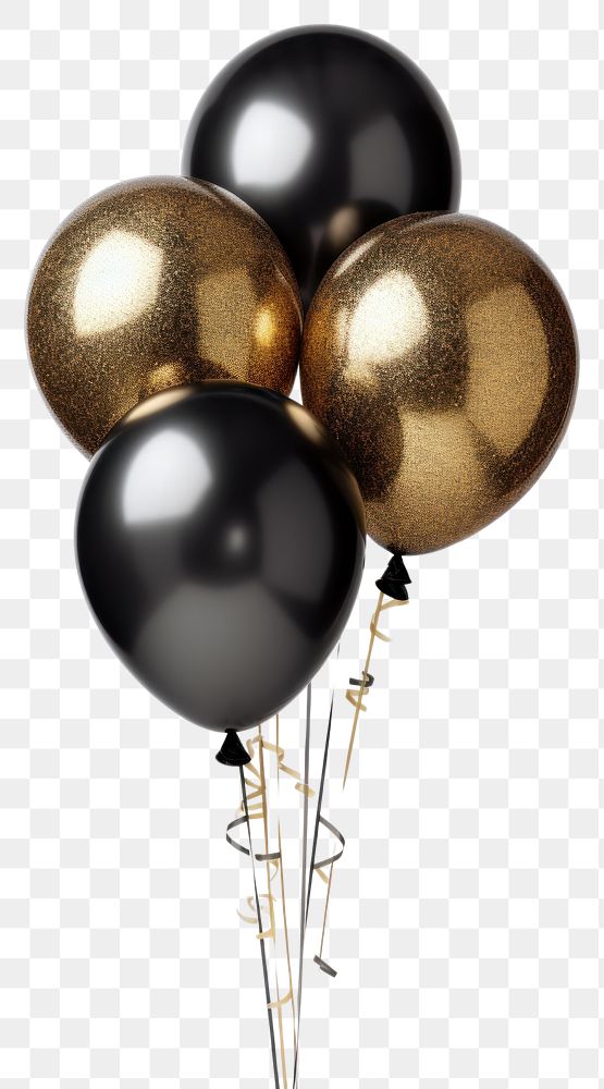 PNG Elegant black gold balloons | Premium PNG - rawpixel
