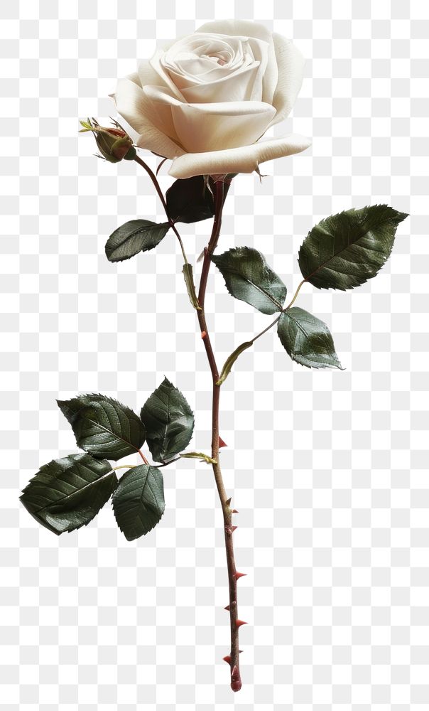 PNG Elegant white rose stem | Premium PNG - rawpixel