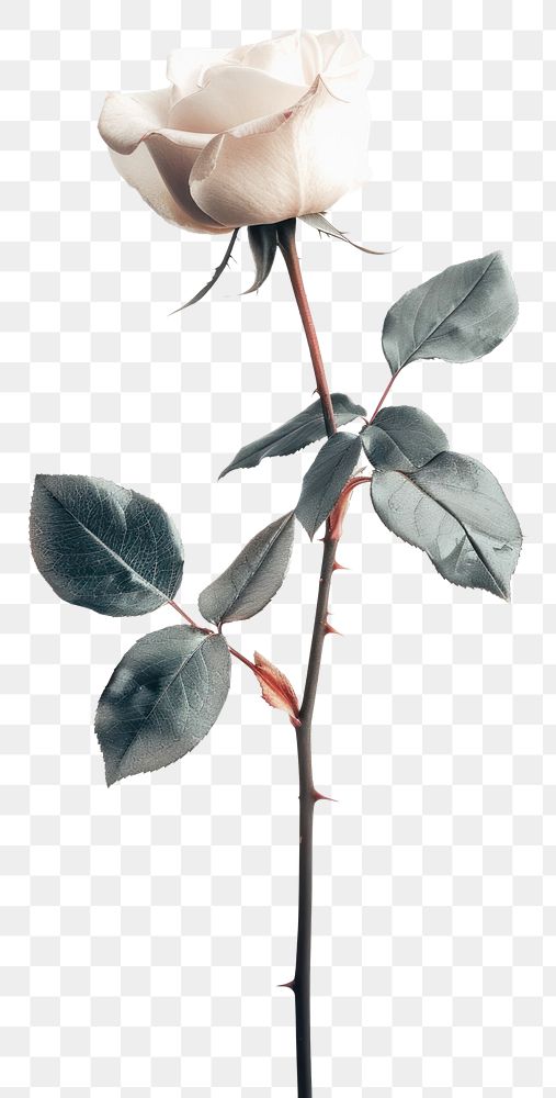 PNG Elegant white rose leaves | Premium PNG - rawpixel