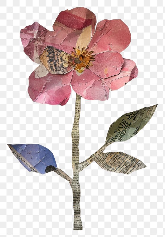 PNG Colorful newspaper collage flower | Premium PNG - rawpixel