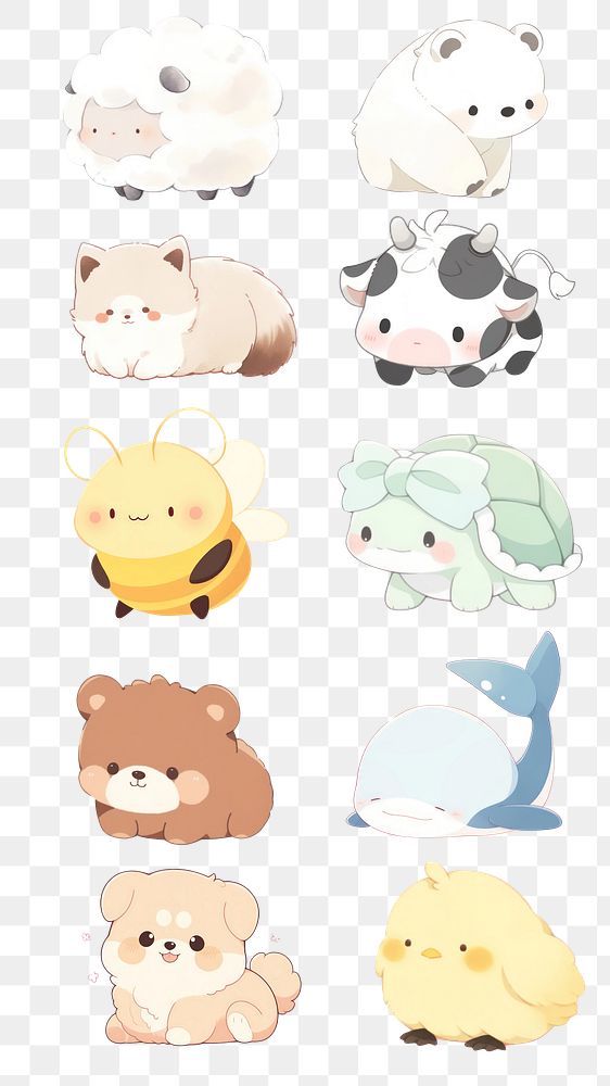 PNG kawaii animal illustration element | Premium PNG - rawpixel