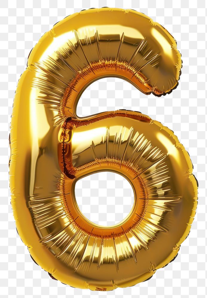 PNG Golden number six balloon | Free PNG - rawpixel
