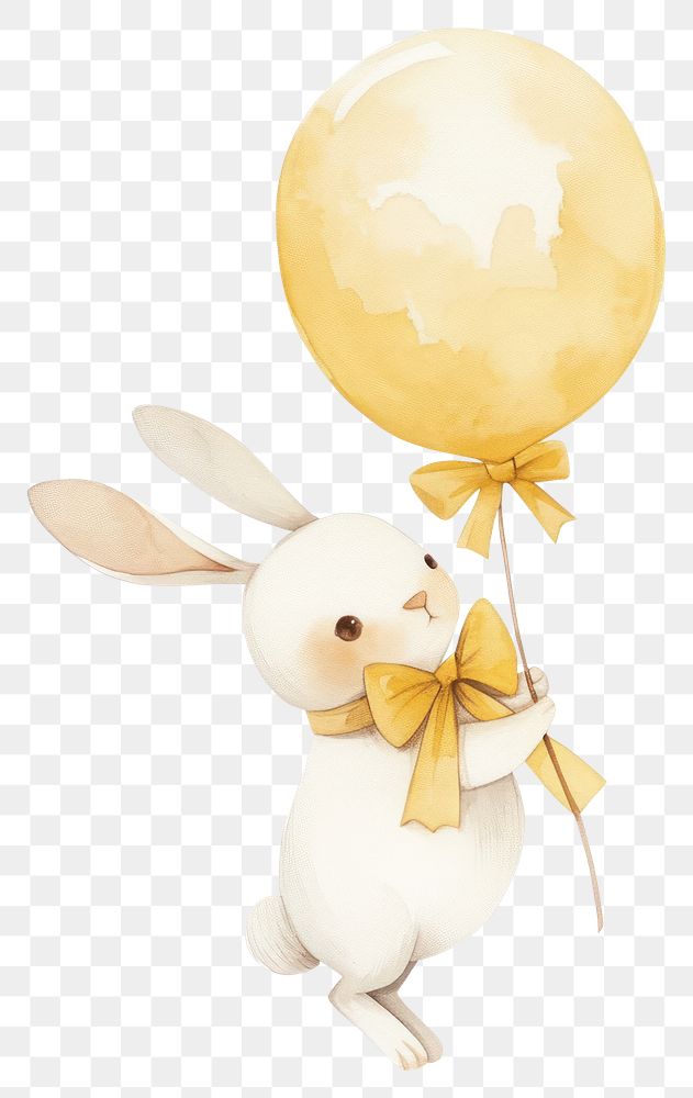 PNG Cute bunny holding balloon | Free PNG - rawpixel