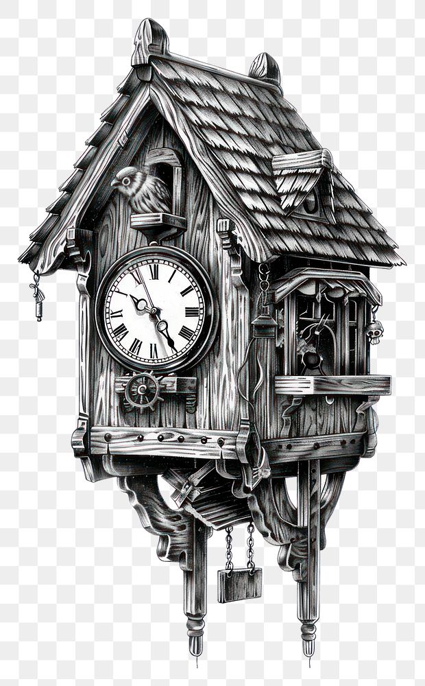 PNG Vintage wooden cuckoo clock | Free PNG - rawpixel