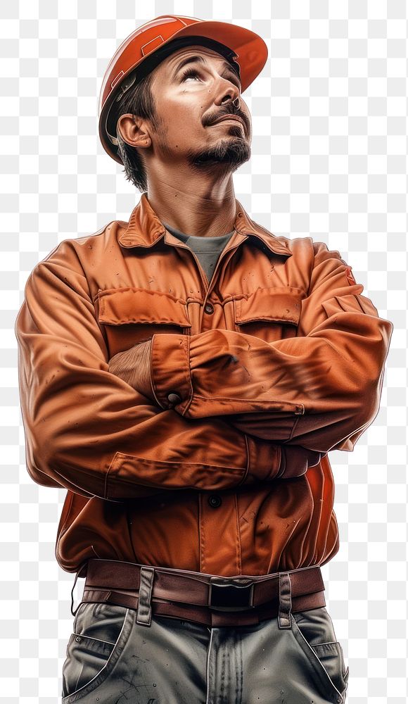 PNG Worker man proudly standing | Free PNG - rawpixel