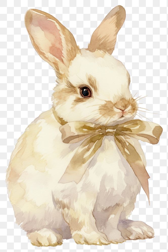 PNG Cute bunny with ribbon | Premium PNG - rawpixel