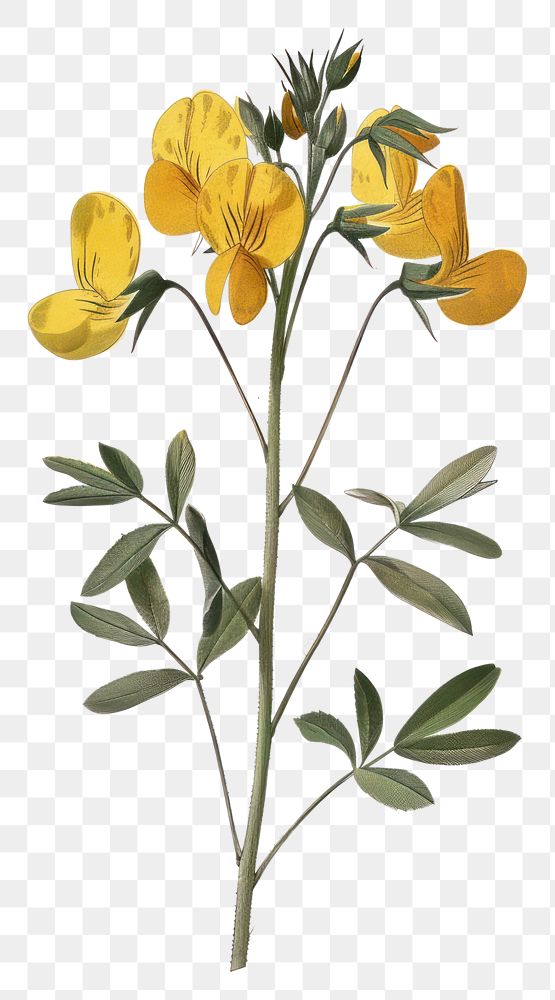 Yellow botanical flower illustration | Premium PNG - rawpixel
