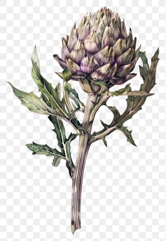 PNG Detailed botanical artichoke illustration | Premium PNG - rawpixel