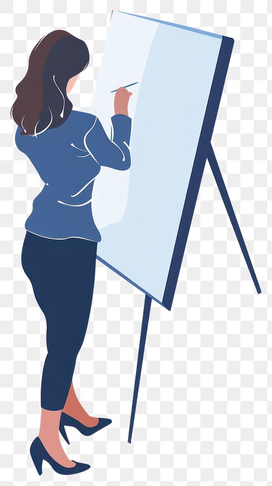 PNG Woman writing presentation board | Free PNG - rawpixel