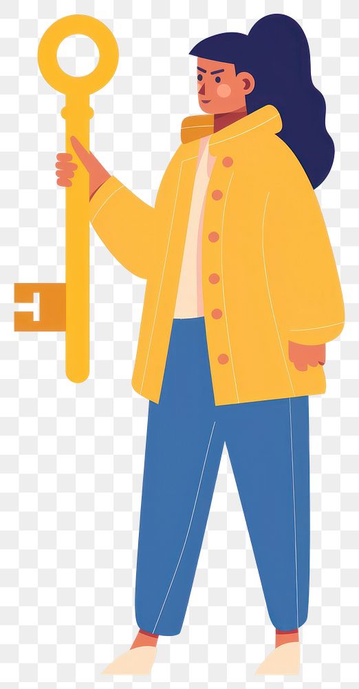 PNG Woman holding large key | Free PNG - rawpixel