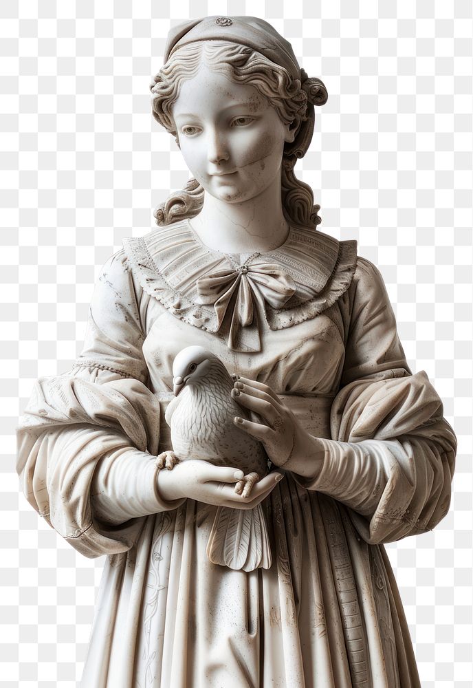 PNG Baroque Princess Dove statue | Free PNG - rawpixel