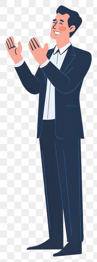 PNG Businessman clapping hands illustration | Free PNG - rawpixel