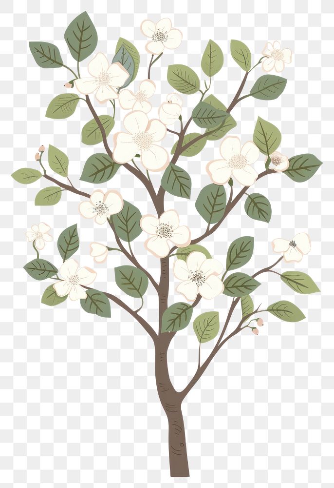 PNG Dogwood Tree flower illustrated | Premium PNG - rawpixel