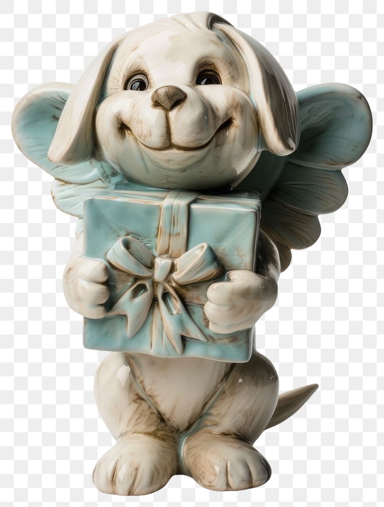 PNG Ceramic angel dog holding | Free PNG - rawpixel