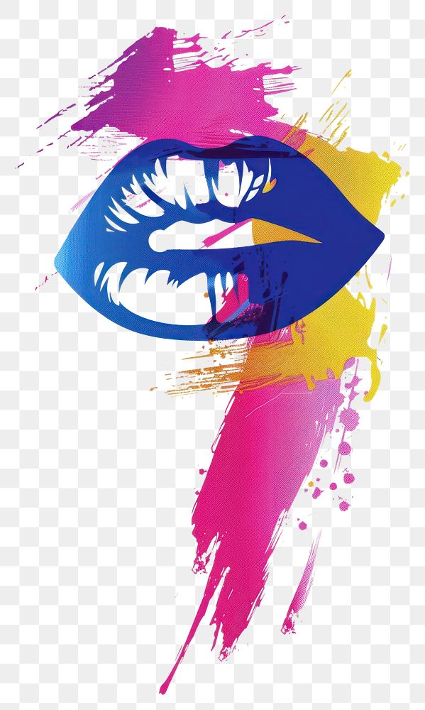 Vibrant lips abstract art | Free PNG - rawpixel