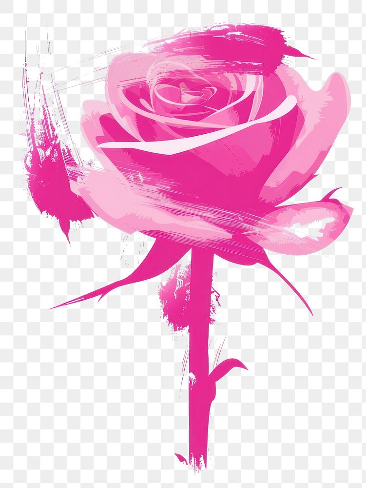 Abstract pink rose illustration | Free PNG - rawpixel