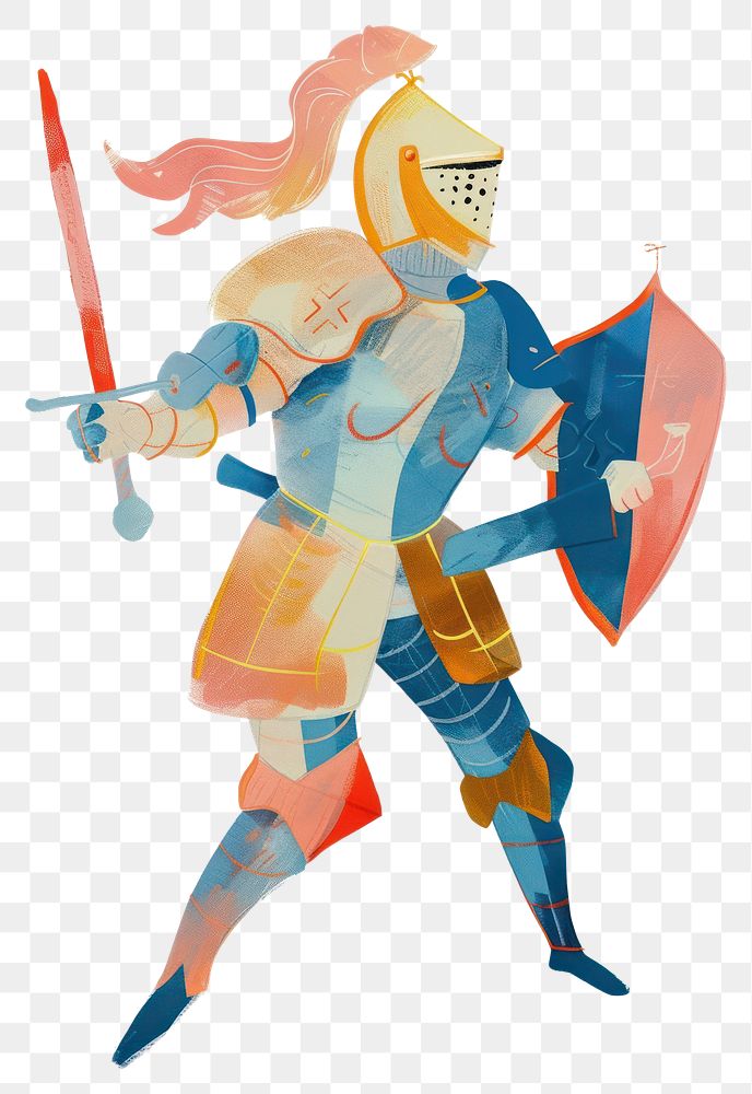 Colorful knight illustration fantasy | Free PNG - rawpixel