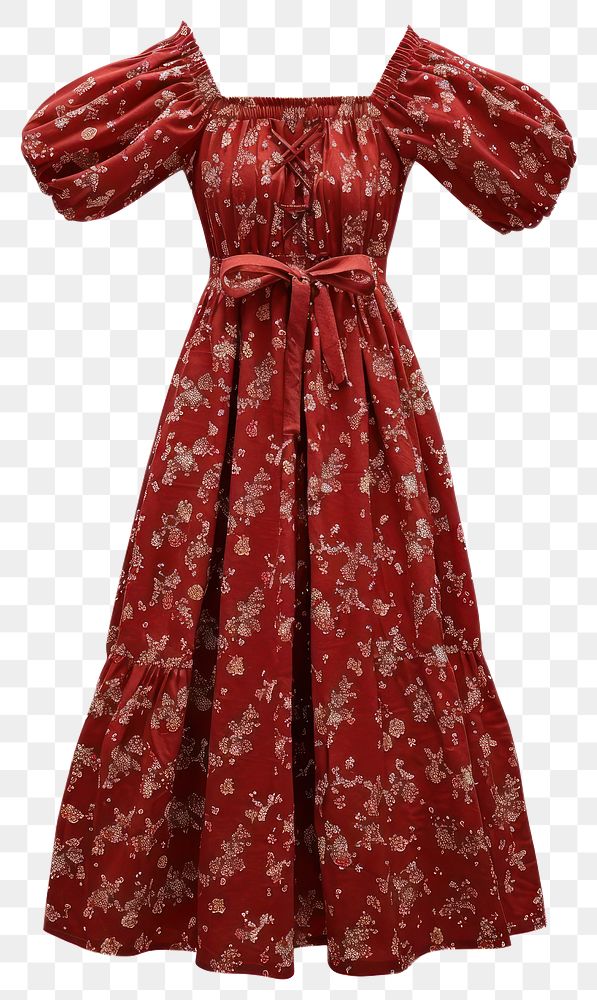 PNG Elegant floral red dress | Free PNG - rawpixel
