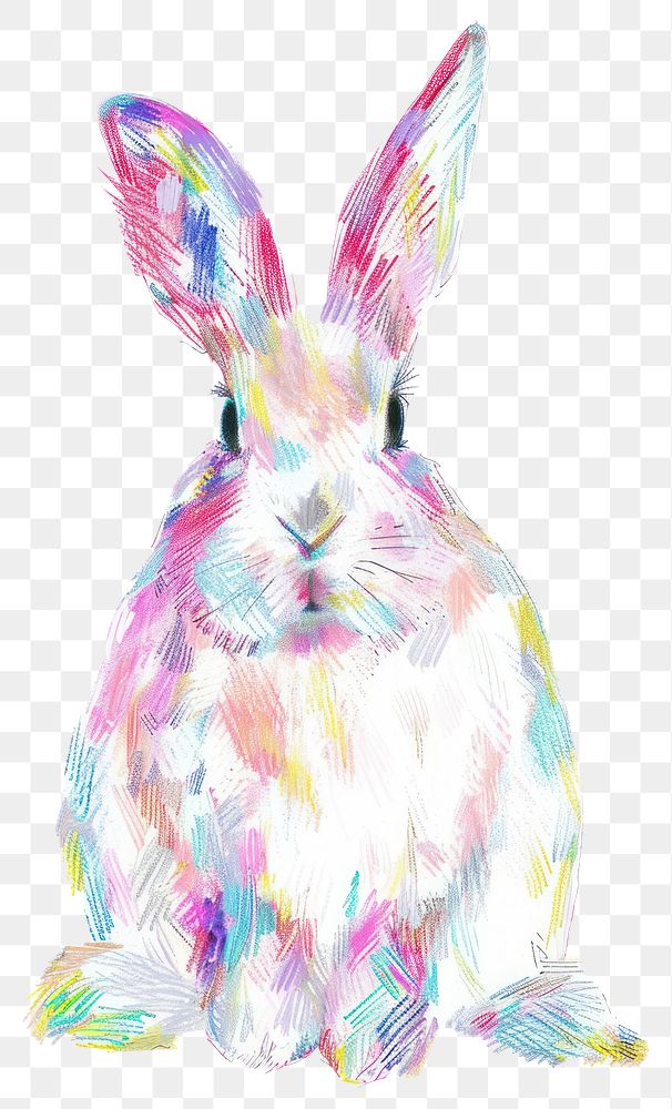 Colorful rabbit sketch illustration | Free PNG - rawpixel