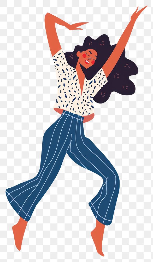 PNG Joyful woman dancing illustration | Free PNG - rawpixel