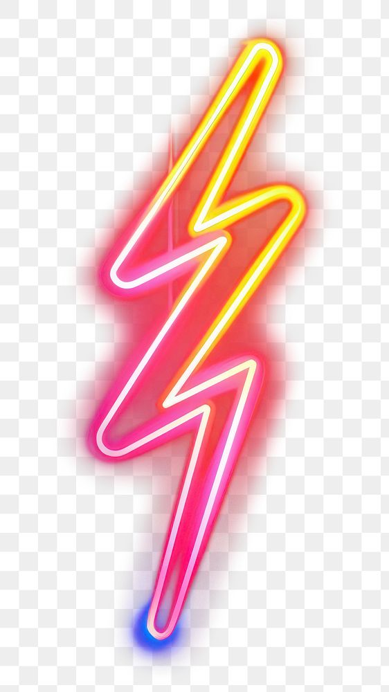 PNG Vibrant neon lightning bolt | Free PNG - rawpixel