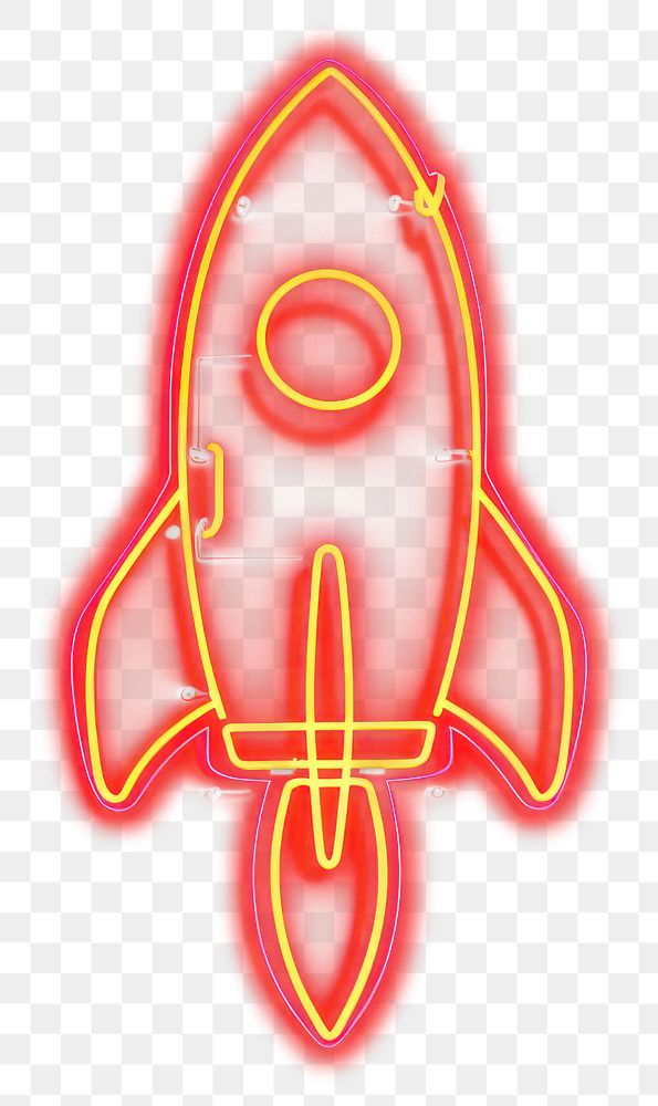 PNG Neon rocket glowing darkness | Free PNG - rawpixel