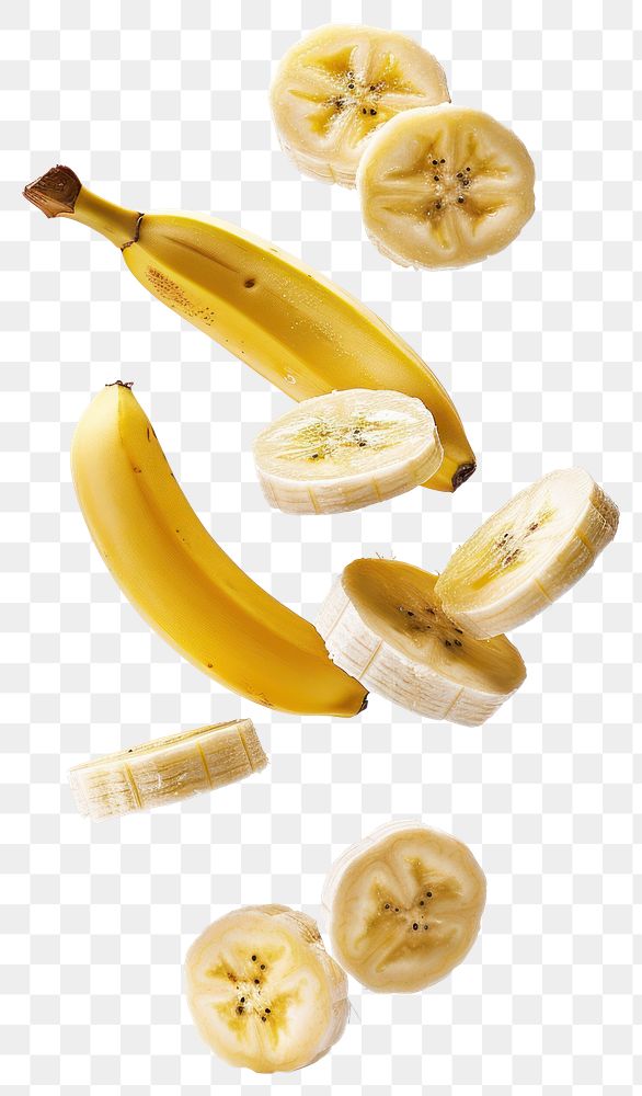 Banana slices floating produce fruit | Premium PNG - rawpixel