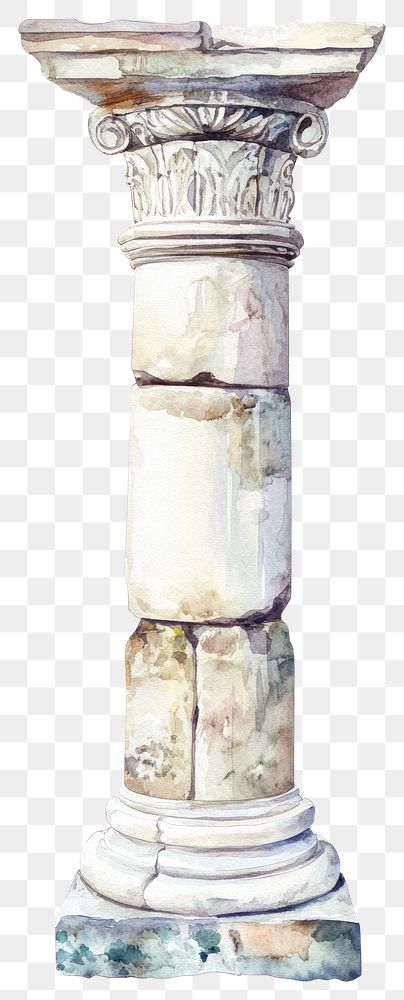 PNG Ancient watercolor column illustration | Free PNG - rawpixel
