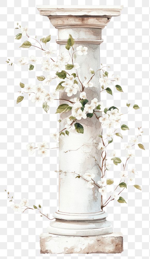 PNG Elegant floral column illustration | Free PNG - rawpixel