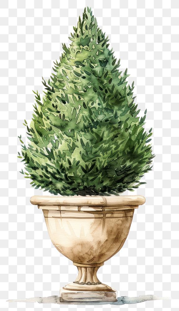 PNG Elegant potted topiary illustration | Premium PNG - rawpixel
