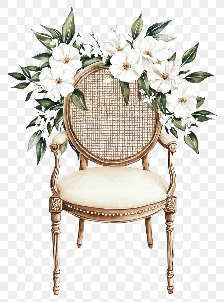 PNG Elegant floral vintage chair | Premium PNG - rawpixel
