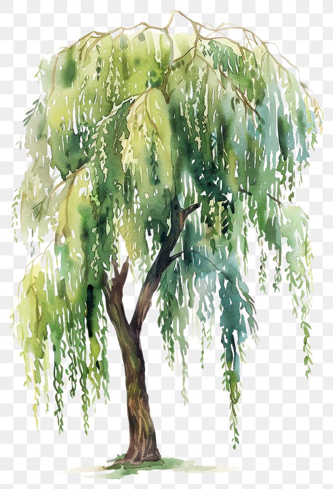 PNG Watercolor willow tree illustration | Free PNG - rawpixel