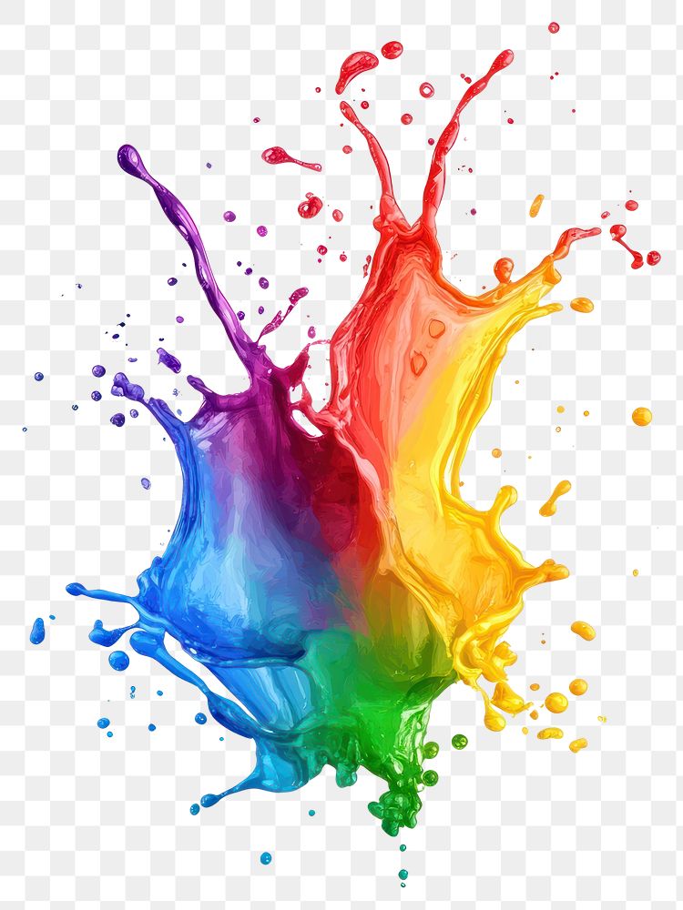 Rainbow splash art explosion colorful. | Free PNG - rawpixel