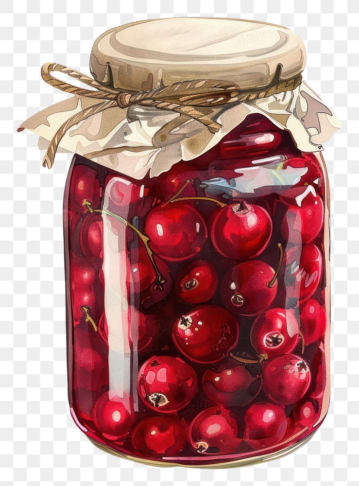 PNG Cherry jar illustration, rustic | Free PNG - rawpixel