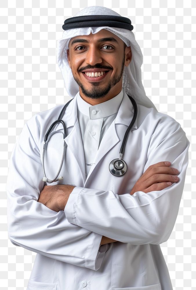 Saudi Arabian doctor smile person | Free PNG - rawpixel