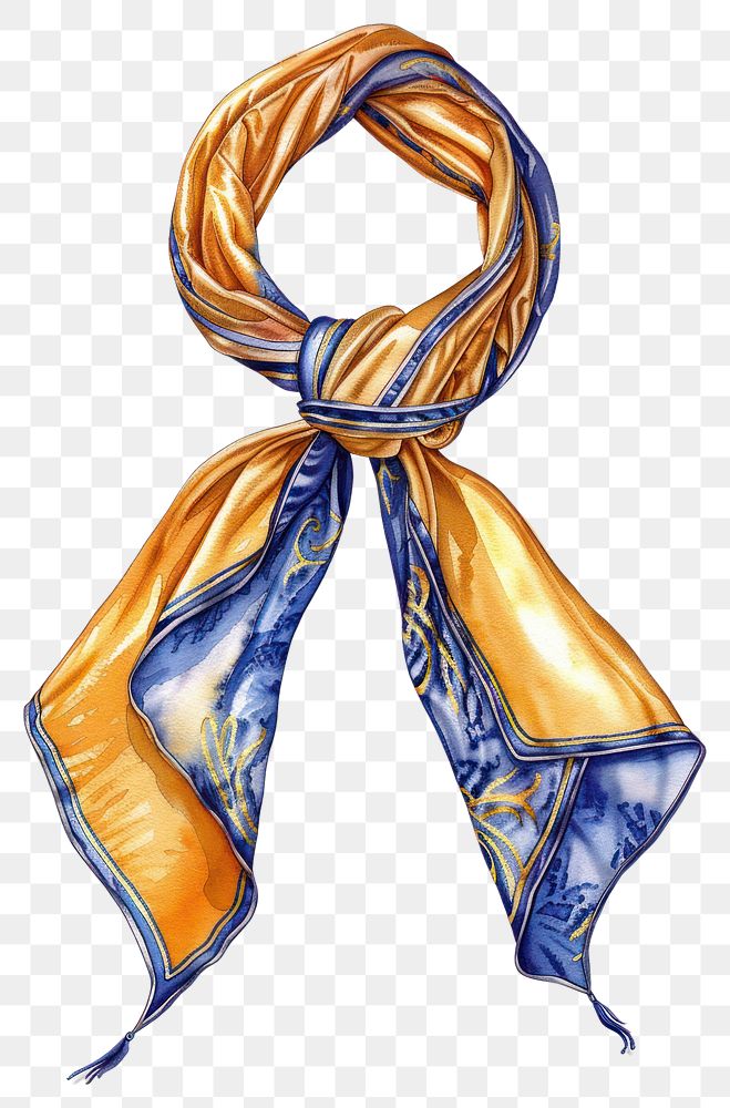 PNG Elegant silk scarf illustration | Free PNG - rawpixel