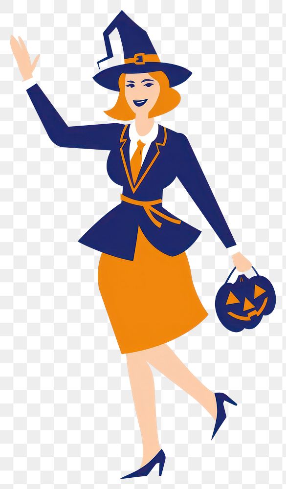 PNG Stylish witch waving Halloween | Free PNG - rawpixel
