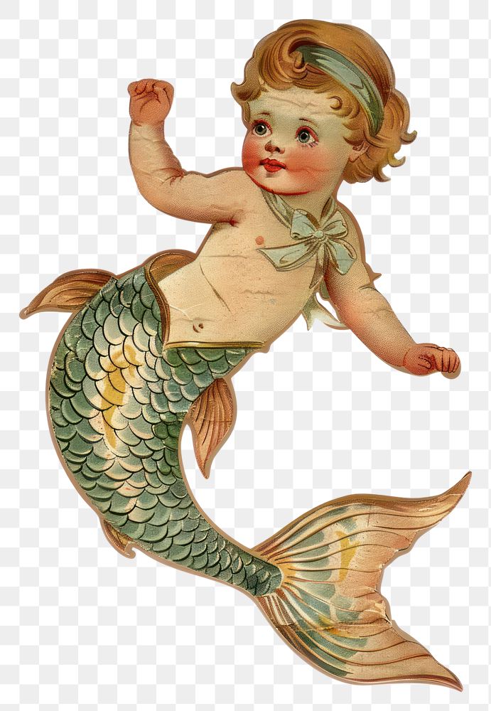 PNG Vintage mermaid child illustration | Free PNG - rawpixel