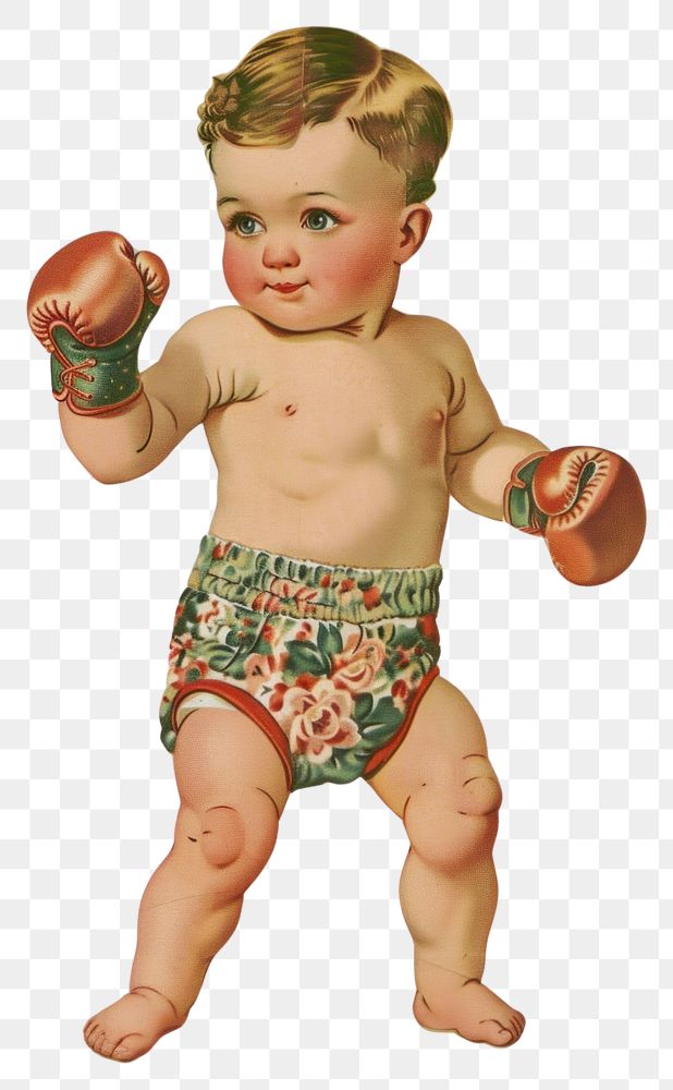 PNG Vintage baby boxing illustration | Premium PNG - rawpixel