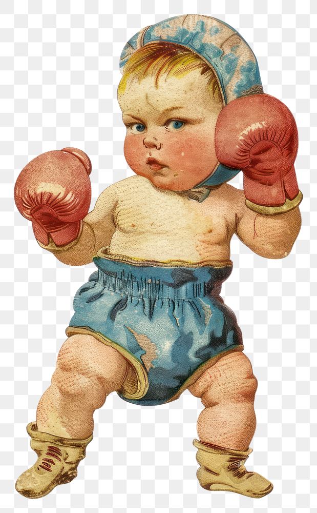 PNG Vintage baby boxer illustration | Free PNG - rawpixel