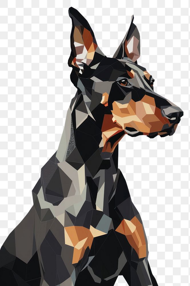 PNG Geometric Doberman Pinscher dog | Free PNG - rawpixel