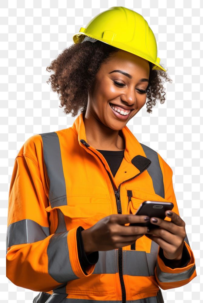 Black woman holding phone portrait | Free PNG - rawpixel