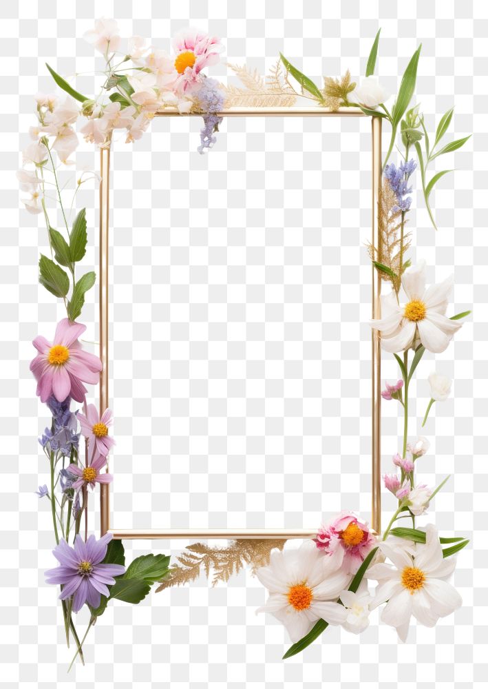 PNG Rectangle flower wreath frame. | Premium PNG - rawpixel