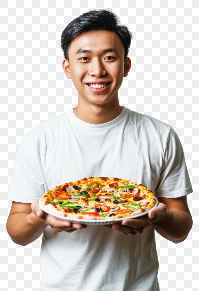 Man holding pizza frittata person | Free PNG - rawpixel
