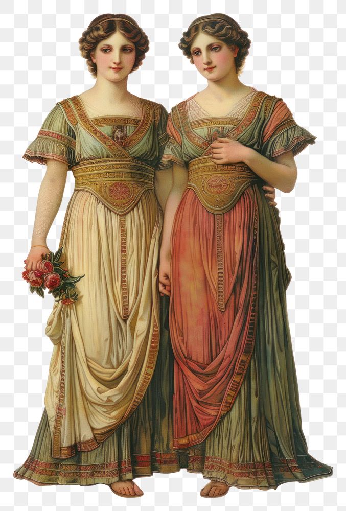 PNG Vintage classical art twin | Free PNG - rawpixel