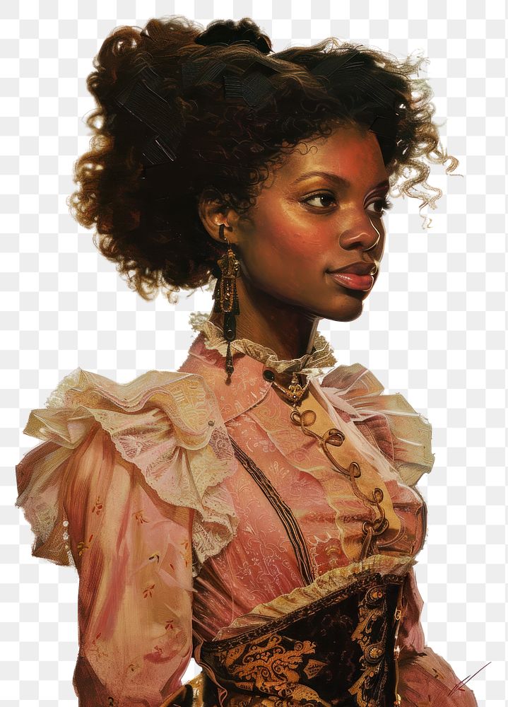 PNG Elegant Victorian-inspired portrait illustration | Free PNG - rawpixel