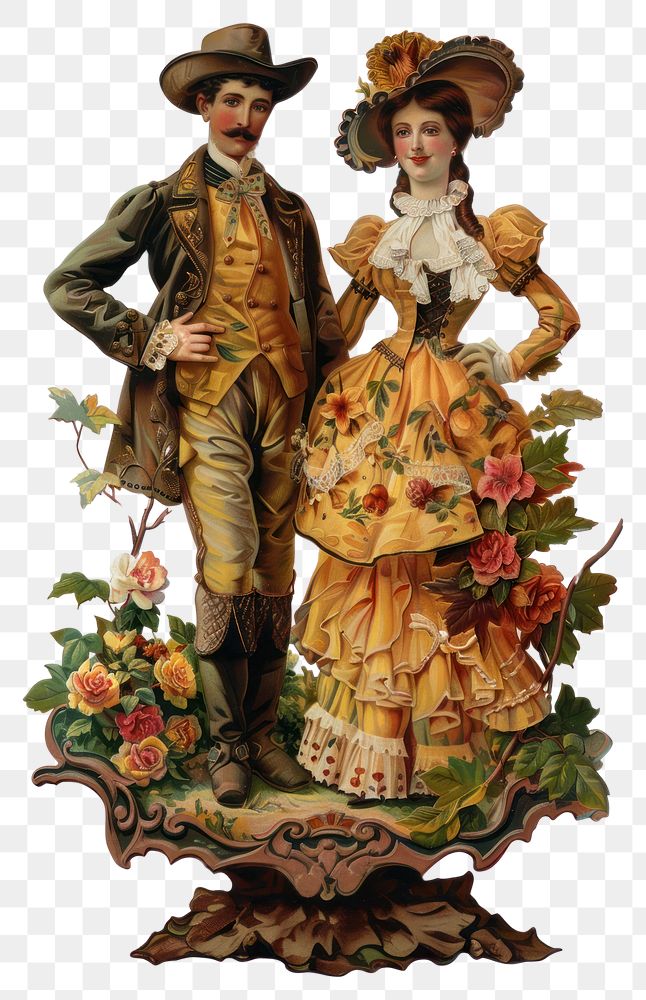 PNG Vintage Victorian couple illustration | Premium PNG - rawpixel
