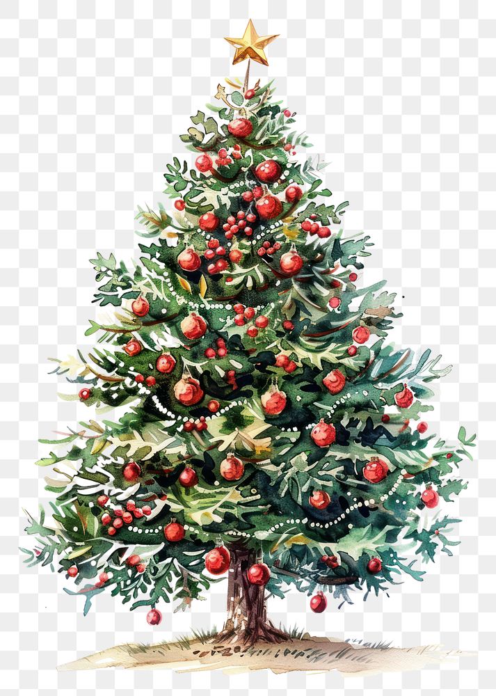 PNG Festive decorated Christmas tree | Free PNG - rawpixel
