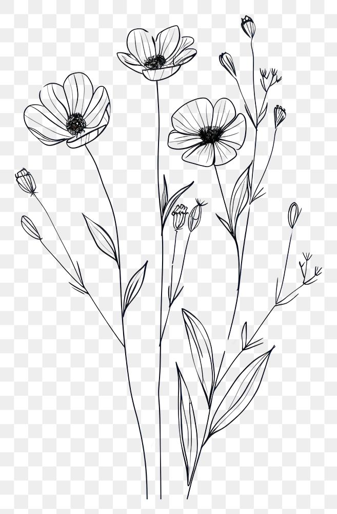 PNG Florals field drawing illustration | Free PNG - rawpixel