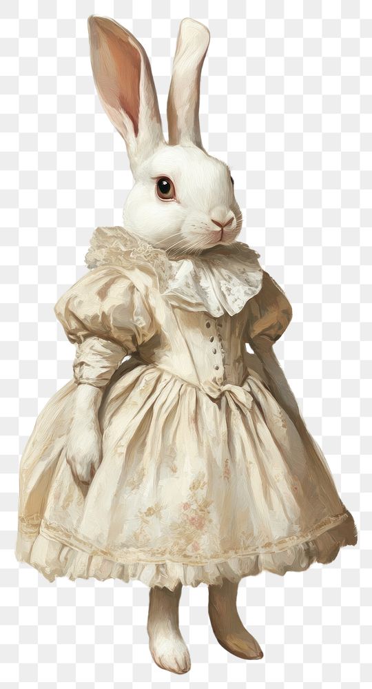 PNG White Vienna Rabbit wearing | Free PNG - rawpixel